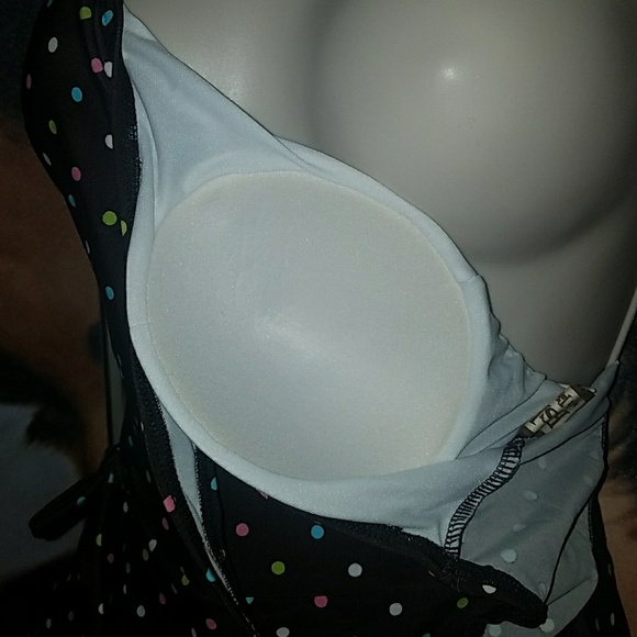 Tatyana | Swim | Tatyana Tied At Hip 94s Brown Polka Dot Pinup Swimsuit ...